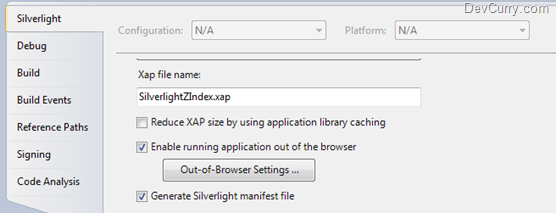 Silverlight: Debug Out Of Browser application